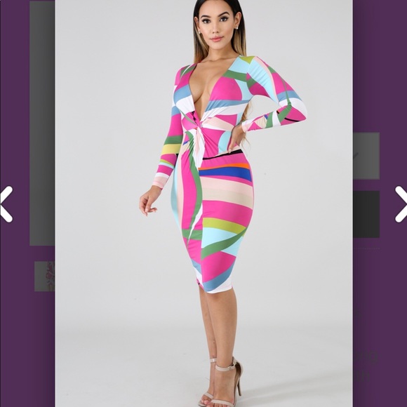 Dresses | Brand New Pink Orange Blue Tan Green White Colorful V Next ...